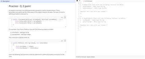 Solved Đ Description Given The Following Class Scenarios