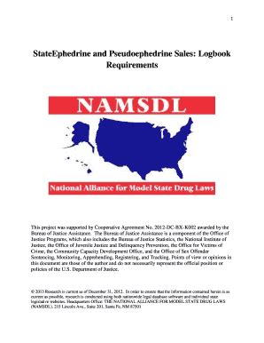 Fillable Online StateEphedrine And Pseudoephedrine Sales Logbook Requirements Fax Email Print