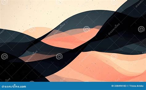 Abstract Waves In Soft Colors Create A Soothing Modern Aesthetic Stock Illustration