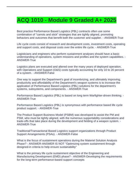 Acq 1010 Module 9 Graded A 2025 Acq 1010 Stuvia Us