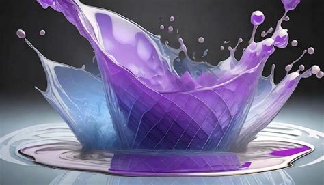 Premium Photo Translucent Purple Liquid Splashing And Dispersing
