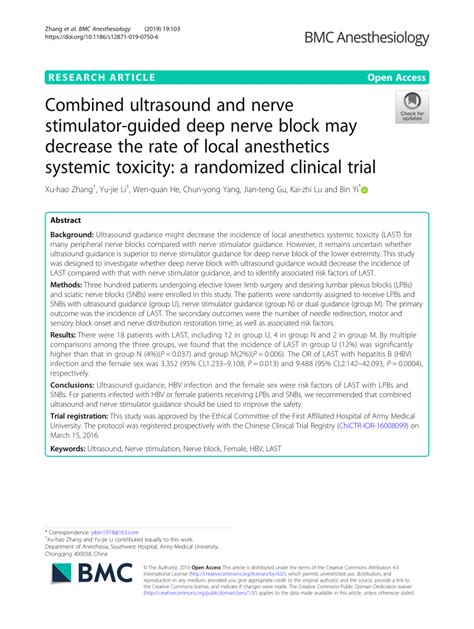 Pdf Combined Ultrasound And Nerve Stimulator Guided Deep Nerve Block May Decrease The Rate Of