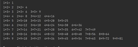 Python基础 For循环打印九九乘法表 诸葛孔明q 博客园