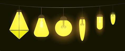 케이블에 매달려 있는 노란색 조명이 있는 다양한 종류의 전구 빛나는 요정 축제 크리스마스 조명 화환 끈 벡터 그래픽 새해 Led 램프 장식 카드 배너 포스터 웹에 대 한 0