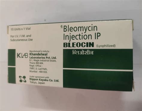 Bleomycin Injection Ip 15 Units At Rs 580 Vial In Bengaluru Id 2852962210048