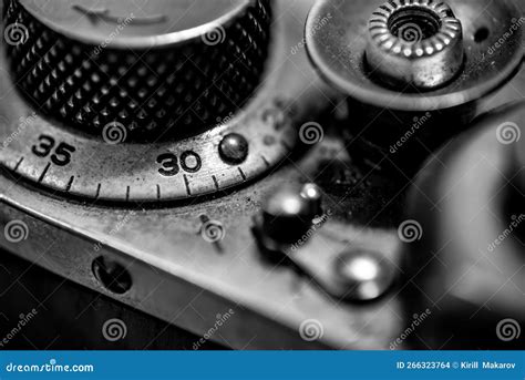 Counter Shutter Button And Rewind Lever Of Vintage Rangefinder Camera