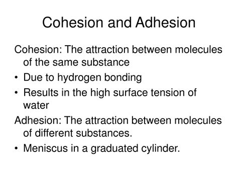 Cohesion Vs Adhesion