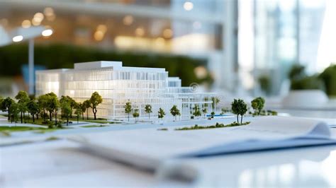 Generative Ai Innovative Architectural Model Design On Office Desk With Greenery Business