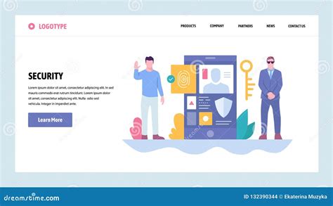 Vector Web Site Gradient Design Template Cyber Security And Secure Access Mobile Phone