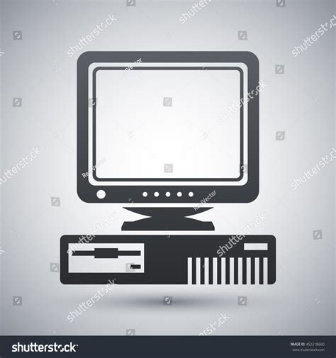Vector Retro Computer Crt Monitor Icon Stock Vector Royalty Free 452218660 Shutterstock