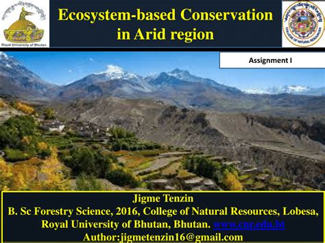 Pdf Ecosystem Based Conservation In Arid Region Outline Of Presentation