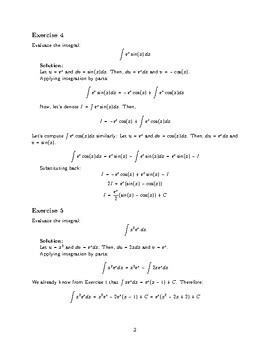 40 Solved Exercises On Calculus Integration By Parts By Samir Latrous