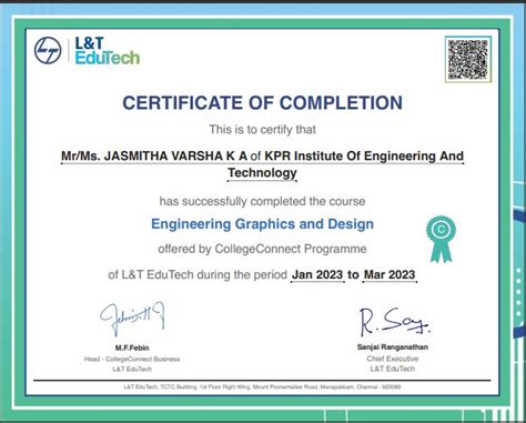 Jasmitha Varsha On Linkedin Collegeconnect L Course Completion