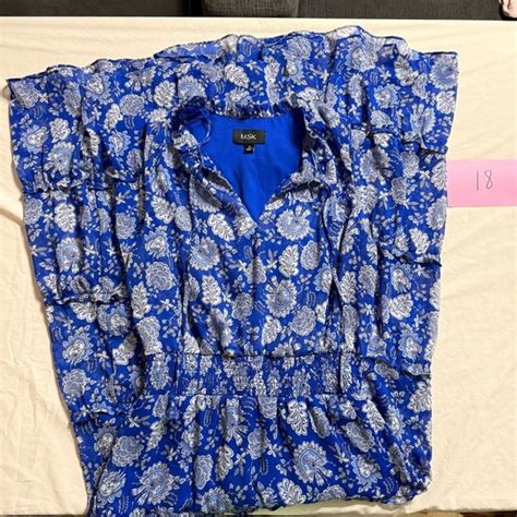 Msk Dresses Msk Blue And White Floral Maxi Dress Poshmark