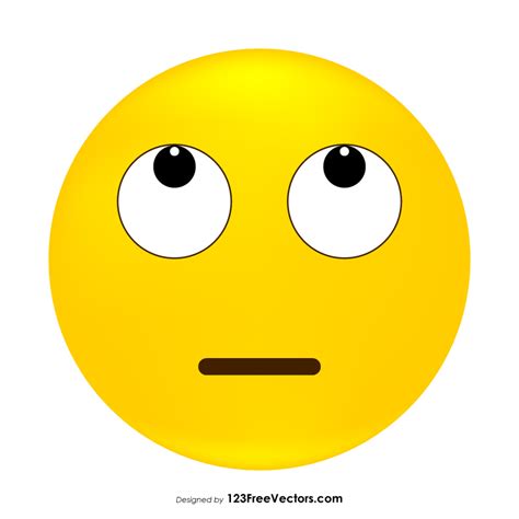 Face With Rolling Eyes Emoji Icons Vector