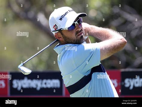 Australias Rhein Gibson Plays His First Shot At The Ninth Hole During