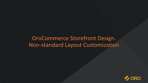 Orocommerce Storefront Design Non Standard Layout Customisation Pdf
