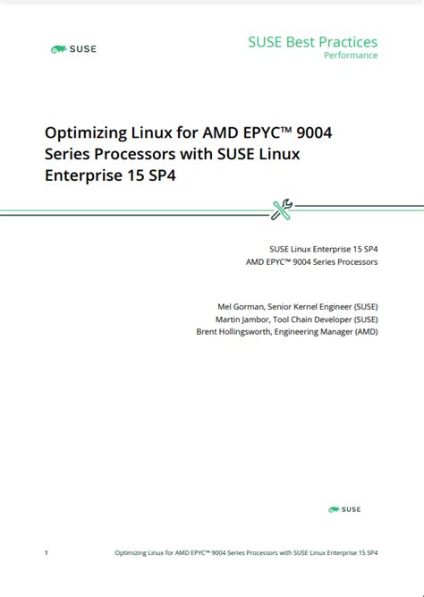 New Tuning Guide Optimizing Linux For Amd Epyc™ 9004 Series Processors Suse Communities