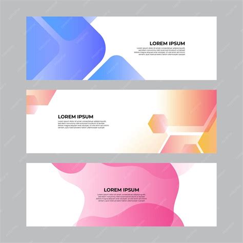 추상 배너 디자인 웹 템플릿 집합입니다 수평 헤더 웹 배너입니다 벡터 추상적인 그래픽 디자인 배너 패턴 배경 템플릿입니다 프리미엄 벡터