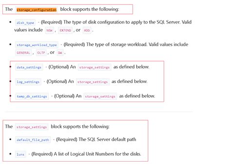 Documentation For Azurermmssqlvirtualmachine Incomplete The Information Related To Subblocks