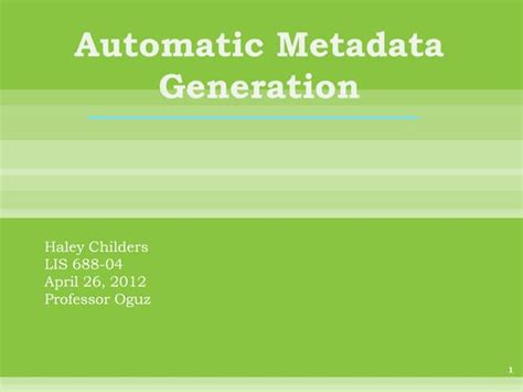 Automatic Metadata Generation Pptx Web Design And Html Internet