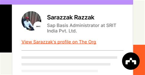 Sarazzak Razzak Sap Basis Administrator At Srit India Pvt Ltd The Org