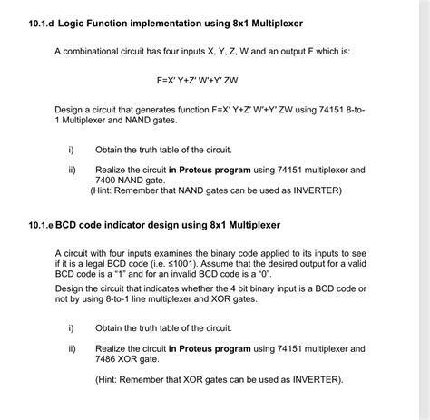 Solved 101d ﻿logic Function Implementation Using 8×1