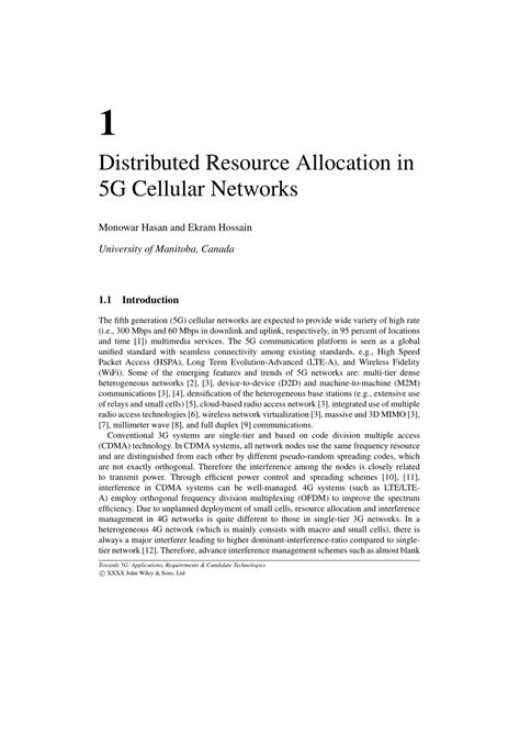 Pdf Distributed Resource Allocation In 5g Cellular Networks