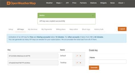 Api Thời Tiết Bài 2 Đăng Ký Và Kích Hoạt Key Api Openweathermap