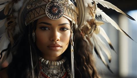 Premium Ai Image Young Woman In Traditional Clothing Exudes Elegance