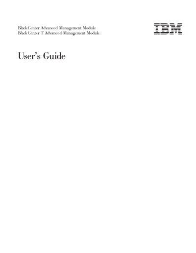 IBM BladeCenter Advanced Management Module User S Guide