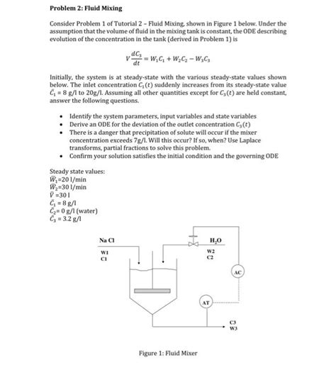 Solved Problem 2 Fluid Mixing Consider Problem 1 Of