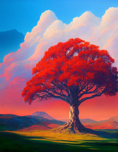 Red Tree By Pawwdenart On Deviantart