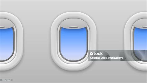 평면 창입니다 파란 하늘 보기와 비행기 창 비행 비행기 여행 및 관광 원활한 벡터 텍스처에 열린 현관 개념에 대한 스톡 벡터 아트 및 기타 이미지 Istock