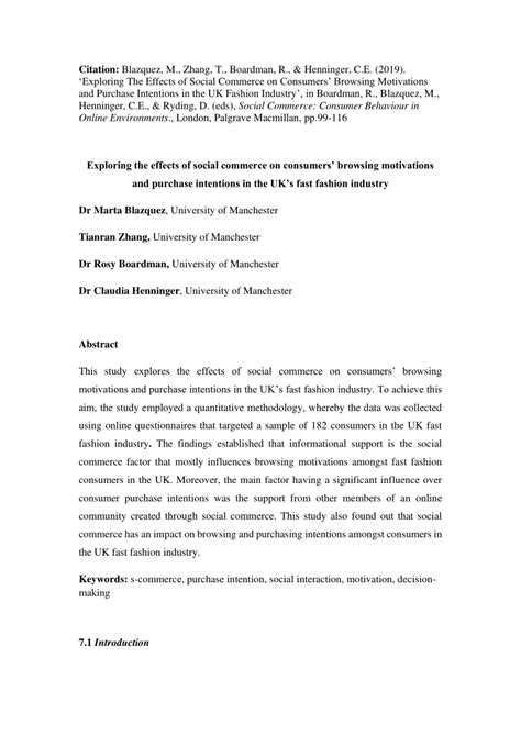 Pdf Exploring The Effects Of Social Commerce On Consumers Browsing
