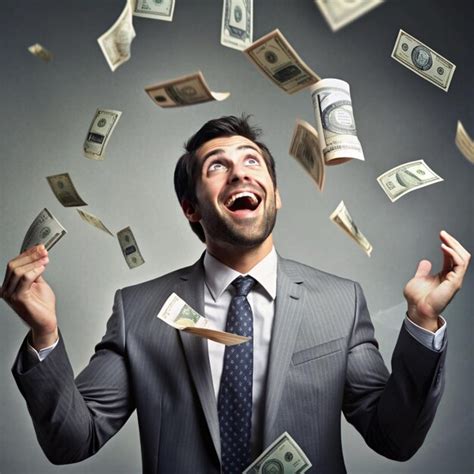 Cool Man Throws Up Dollars Premium Ai Generated Image