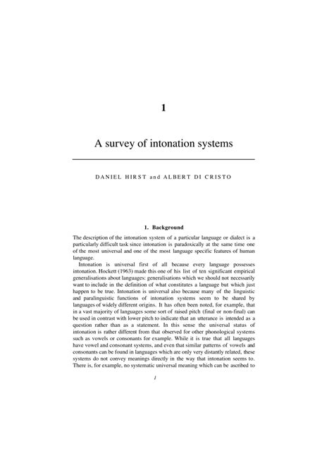 Pdf A Survey Of Intonation Systems