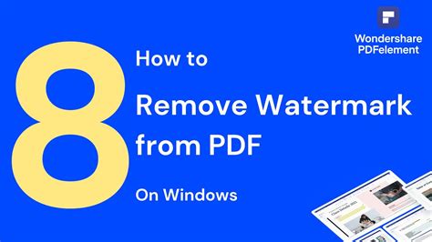 How To Remove Watermark From PDF On Windows PDFelement 8 YouTube