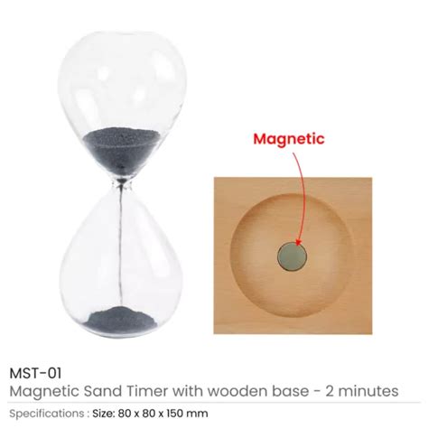 Magnetic Sand Timer With Wooden Base 2 Minutes Magic Trading