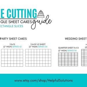Printable Cake Cutting Guide Round And Square Cake Serving Instructions