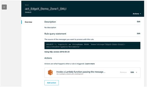 Amazon Web Services Aws Iot How To Trigger An Act Rule Lambda Only