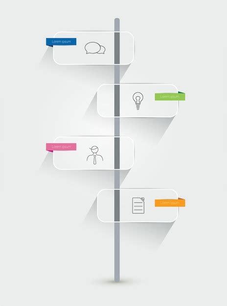 타임 라인 인포 그래픽 최소한의 평면 템플릿입니다 프리미엄 벡터