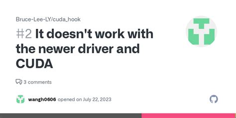 It Doesnt Work With The Newer Driver And Cuda · Issue 2 · Bruce Lee Lycudahook · Github