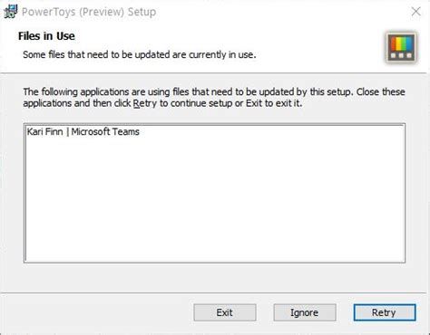 Installer Pauses Until Application Closed When Updating Installing PowerToys Issue