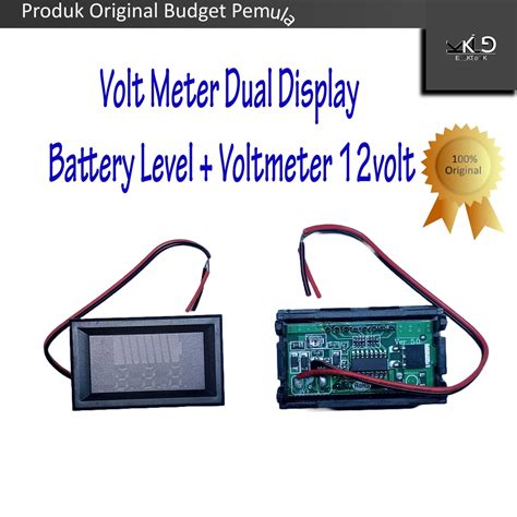 Jual Dual Display Battery Level Voltmeter Progress Bar Baterai Aki 12v Shopee Indonesia