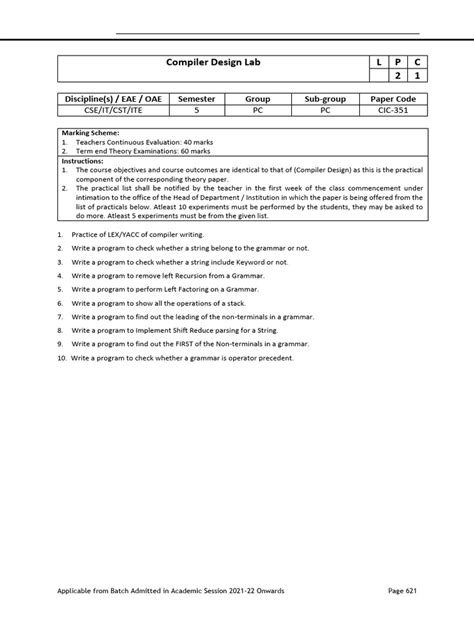 Cse 5th Sem Lab Syllabus Pdf