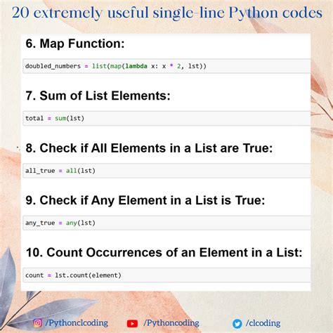 Extremely Useful Single Line Python Codes Computer Languages Clcoding