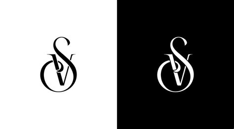 Sv Logotipo Vetor Monograma Boutique Joalheria S Mbolo Cone Ilustra O