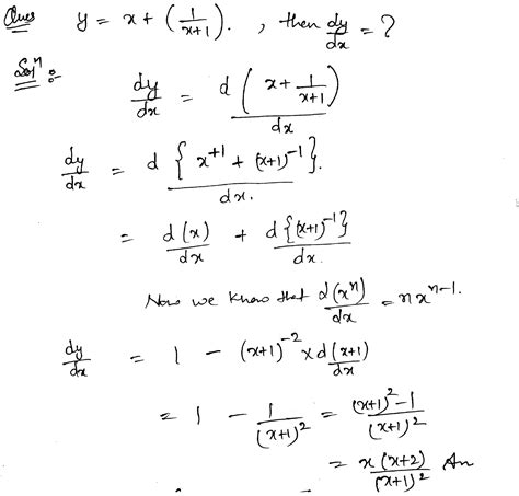 Y X 1 X 1 Then Find Dy Dx
