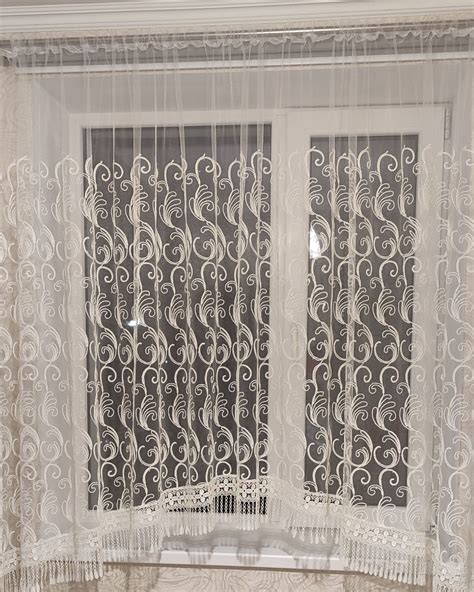 Тюль Затишне Віконце 🌿Арка вишита кордовою ниткою 🌿 🌿Колір айворі 🌿Розмір по тасьмі 3 м по